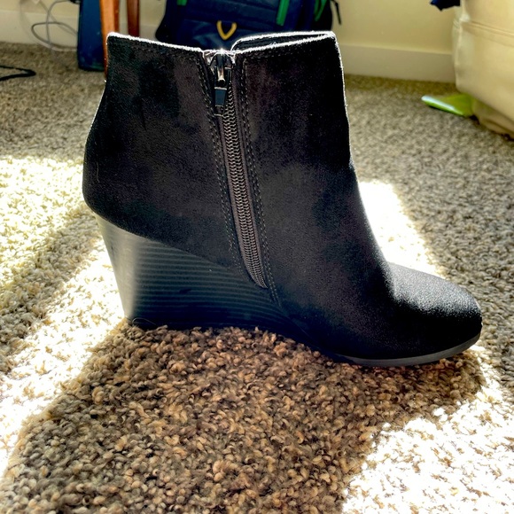 Soda | Shoes | Black Soda 3 Inch Wedge Boots | Poshmark
